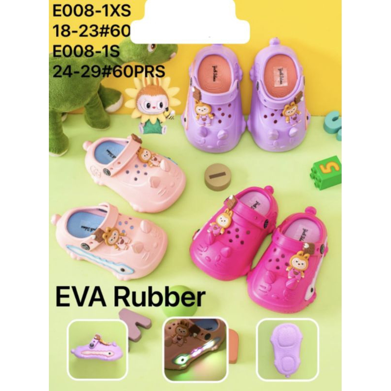 Labubu's latest imported children's Crocs sandals. Use Lights | Shopee ...