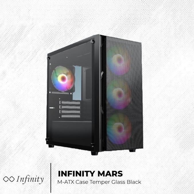 Infinity Mars Side Tempered Glass Gaming PC Case - Front Mesh Panel ...