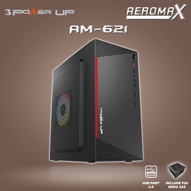 Aeromax AM-621 PC CASING WITH PSU NERO-225 500W MICRO-ATX / MINI-ATX ...