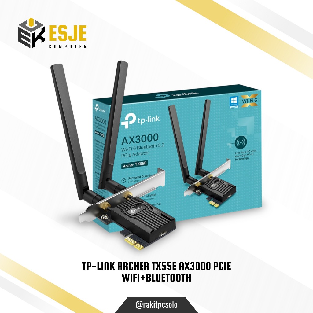 Pcie Adapter TP-Link Archer TX55E AX3000 DualBand Wifi 6 Bluetooth 5.2 ...