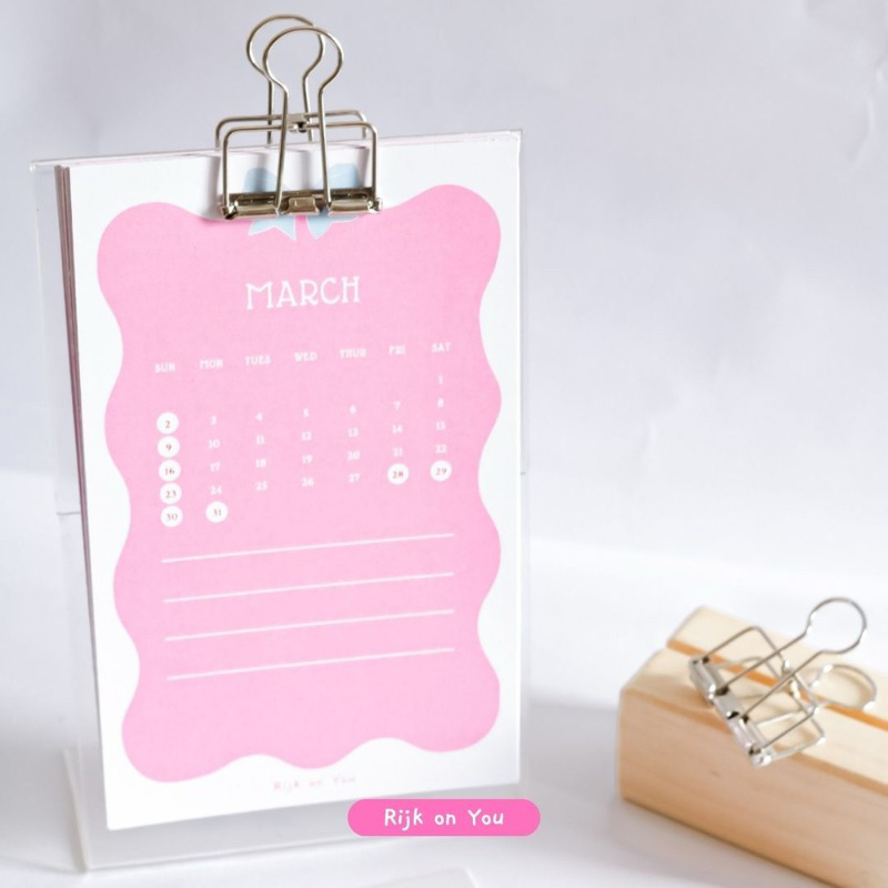 Rijk series B 2025 Coquette calendar | Calendar & Note Desk | Shopee ...