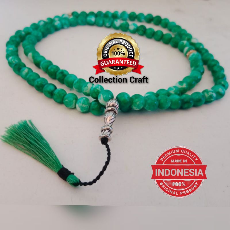 HIJAU Genuine Green Burmese Aceh Jade Prayer Beads 99 grains 8mm ...
