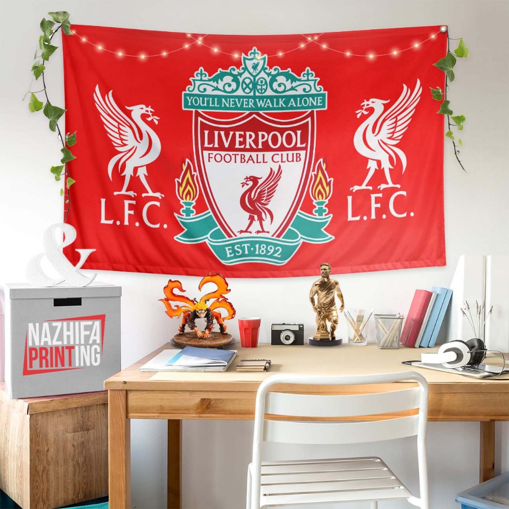 Nazhifa Printing - Liverpool FC Flag Cloth Poster Football Club, Wall ...