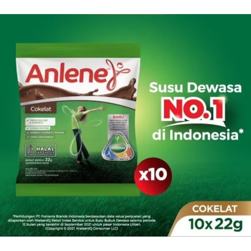 Anlene CHOCOLATE milk sachet contains 10 x 22 grams | Shopee Malaysia