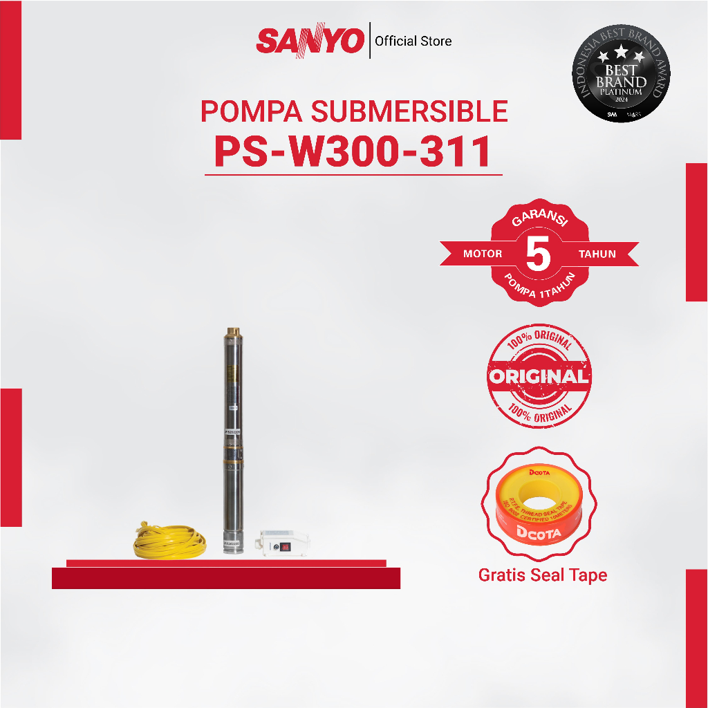 MESIN SANYO Non-Auto Submersible Deep Well Water Pump Machine - PS-W300 ...