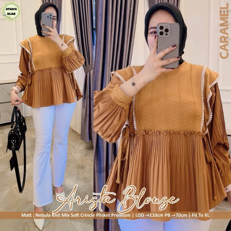 ARISTA/ROYATI/JEVAN/ELMIA/ELSA ORIGINAL ATHAYA KNIT BLOUSE | Shopee ...