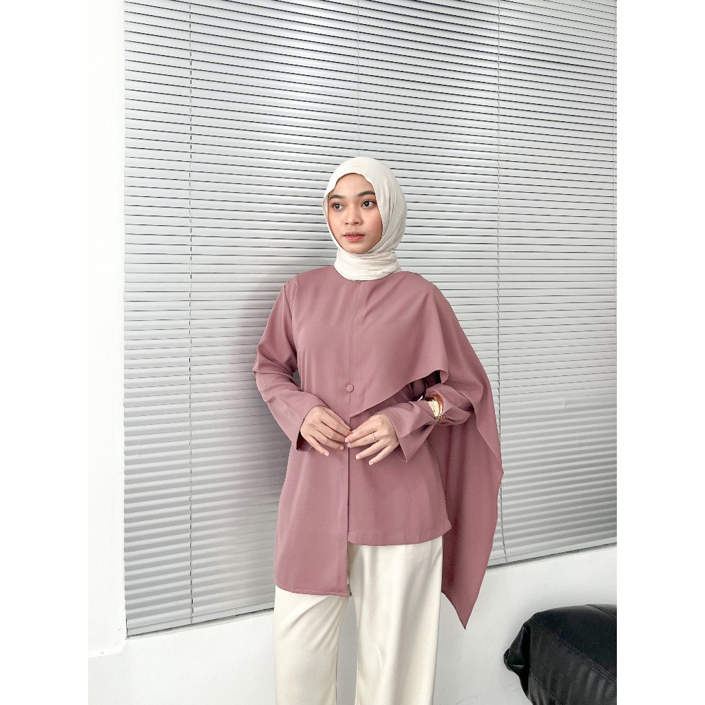 Hagia Blouse | Half Cape Turkish Blouse | Raya Ramadhan Collection ...