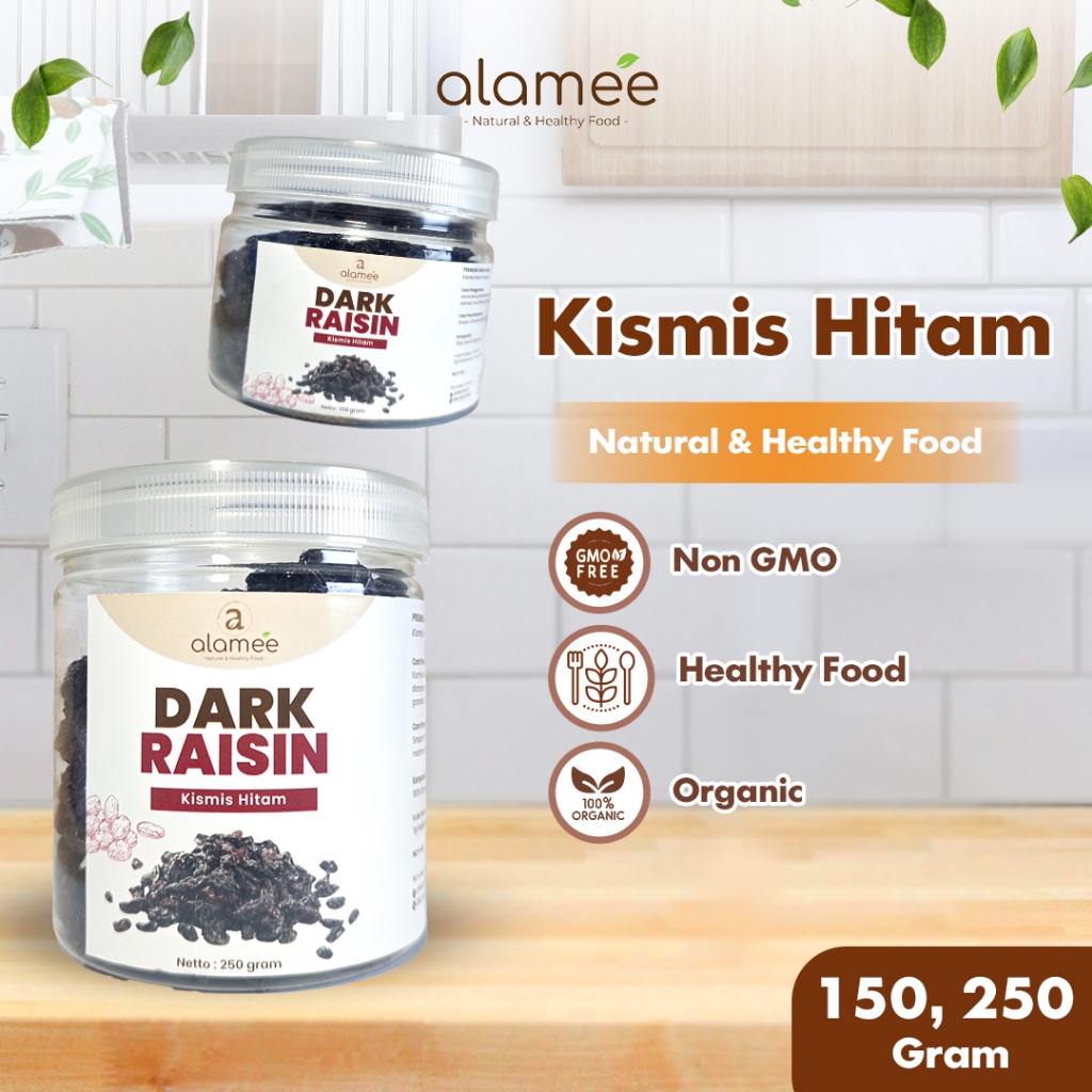 HITAM Alame Dark Raisin Healthy Fruit Snacks Sweet Black Raisin Dried ...