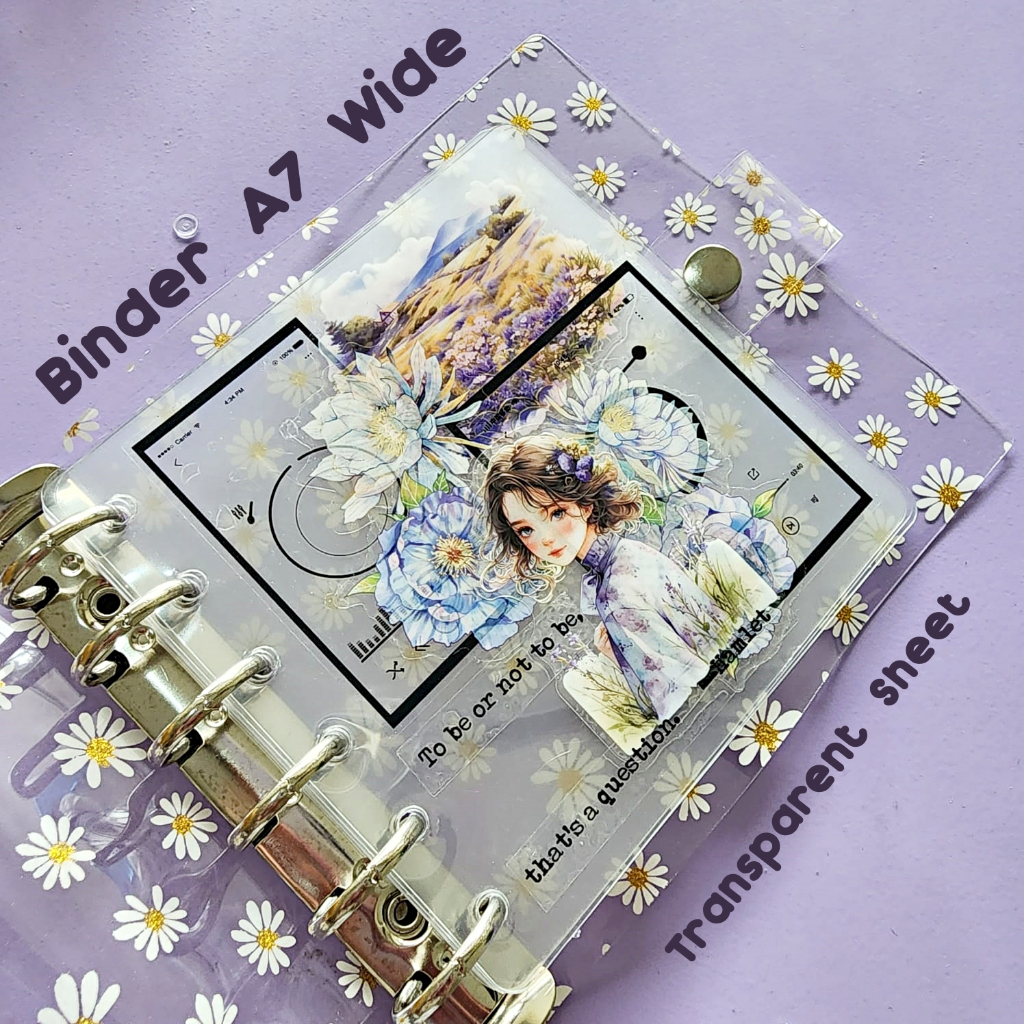 [Artopia] Binder A7 Wide Daisy Transparent Sheet Transparent Sheet Bujo ...
