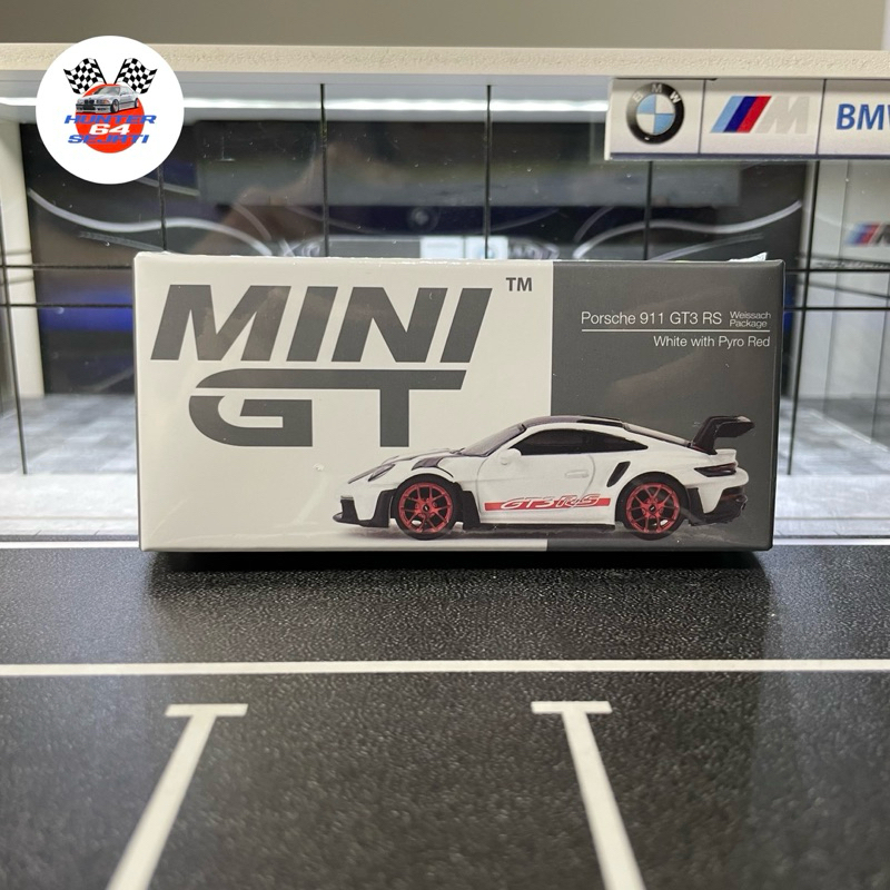 Mini GT Porsche 911 GT3 RS Weissach Package White with Pyro Red (Mini ...