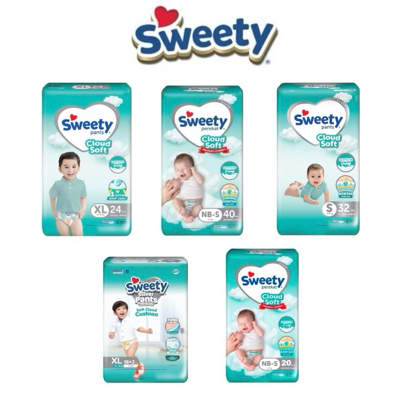 Sweety Silver Pants Cloud Soft NB-S20 | Nb-s40 | S32 | Xl18+2 | Xl24 ...