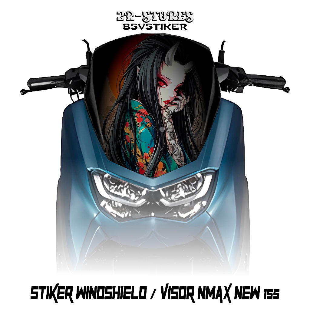 Visor Sticker / Windshield Nmax New 155 Anime Image Motif (3) / Yamaha ...