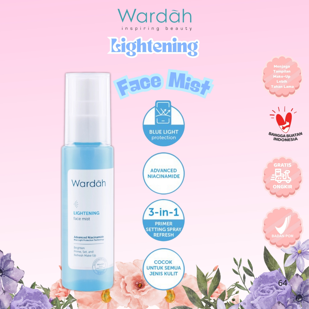 Wardah Lightening Face Mist 60 ml - 3-in-1 Face Mist with Advanced ...