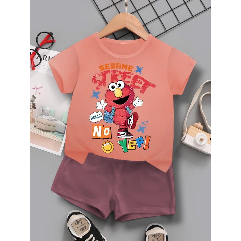 MERAH Elmo Red MOTIF Combination Of TRENDY Cool Children's Suits ...