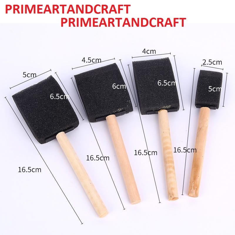 Square Foam Brush / Foam / Sponge / Decoupage Flat / Square Brush Set 4 ...