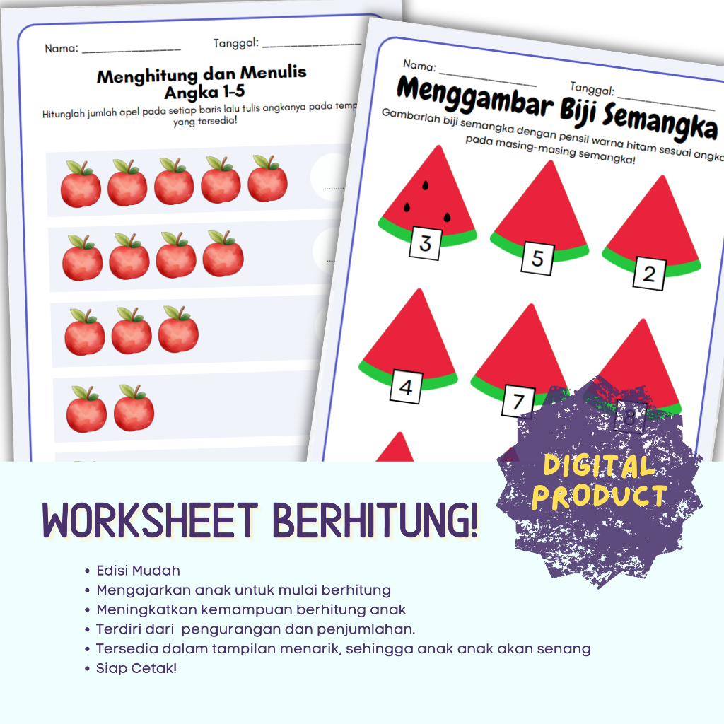 Printable Counting Worksheet for Children | Counting Worksheets For ...