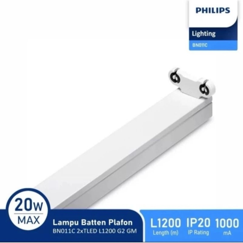 Bn011c Philips 2xTLED L1200 G2 GM Philips LED Batten SIMBAT House Shade ...