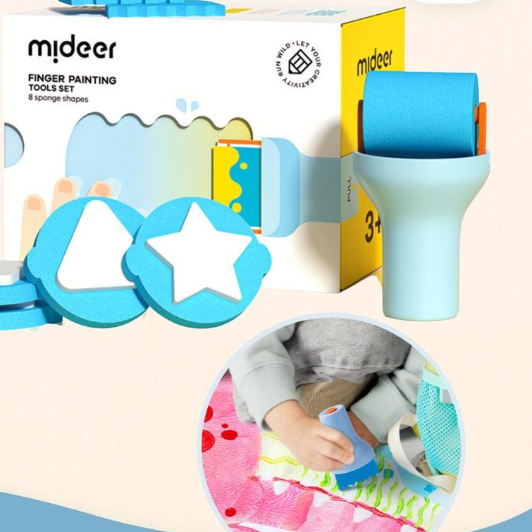 Mideer Sponge Stamp Finger Painting Tools Set Rubber Stamp Stamp Paint ...