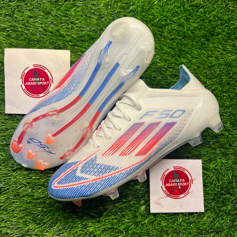 Adidas F50 WHITE SOLAR RED FG FOOTBALL SHOES | Shopee Malaysia