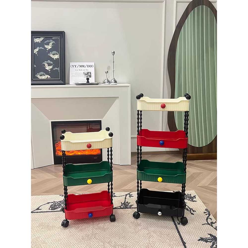 3 tier push trolley rack - 4 tier push trolley rack - colorful push ...
