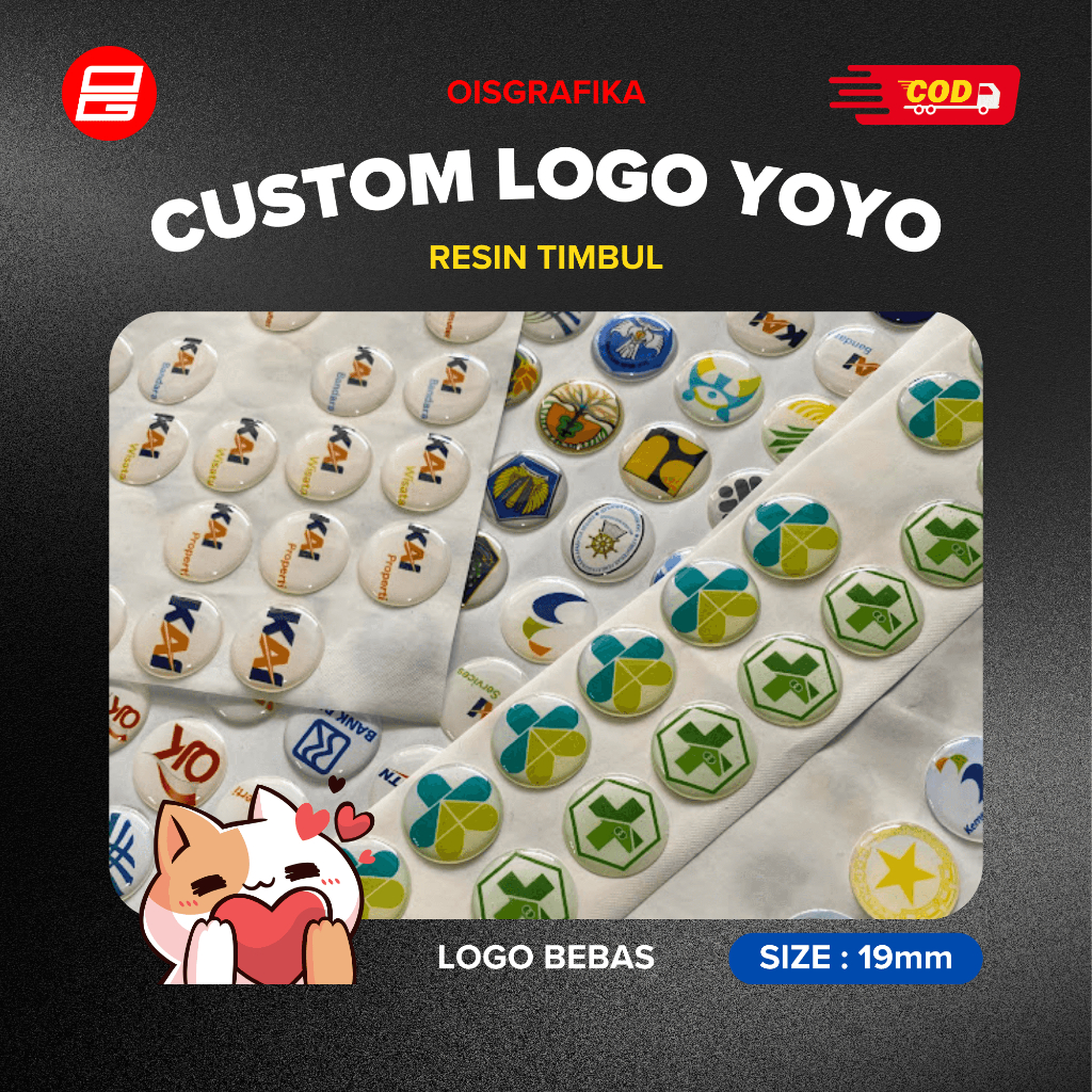 Custom Logo Yoyo Emblem Embossed Resin - 19mm | Shopee Malaysia
