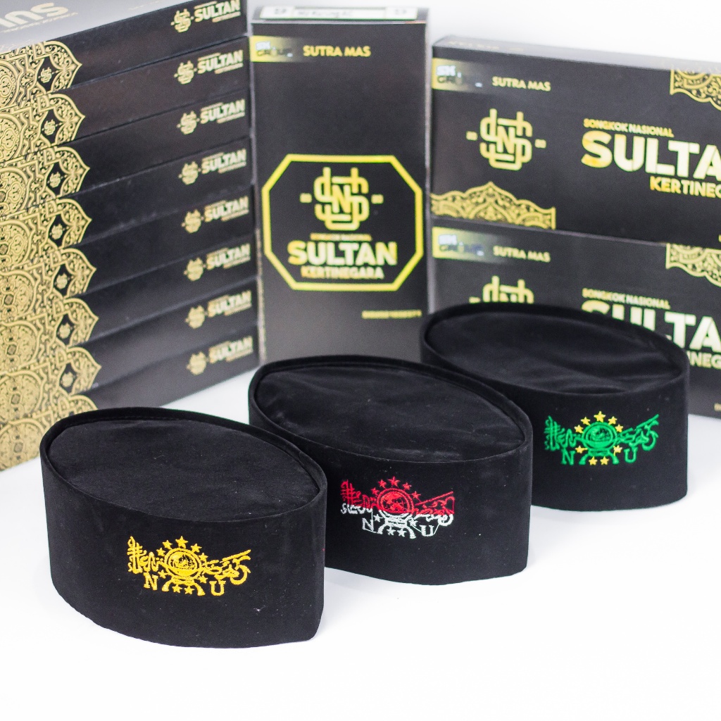 HITAM Original SULTAN Black Peci Embroidered NU Songkok National Kopiah ...
