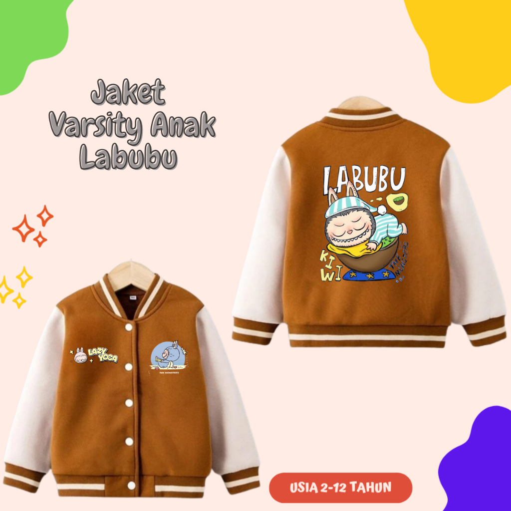 Labubu Jackets For Boys/Girls Aged 2-12 Years, The Latest Varsity ...