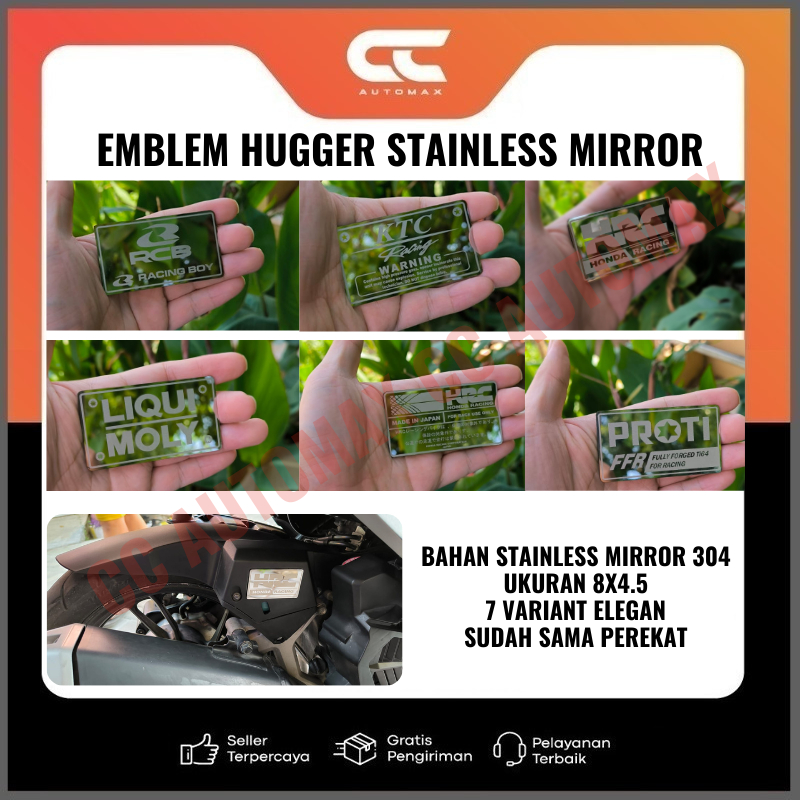 HUGGER HUNGGER EMBLEM STAINLESS MIRROR PREMIUM | Shopee Malaysia
