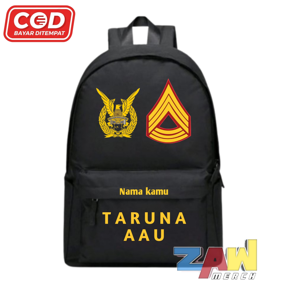 HITAM Taruna AAU Adult Black Backpack / TNI AU Elementary School Middle ...