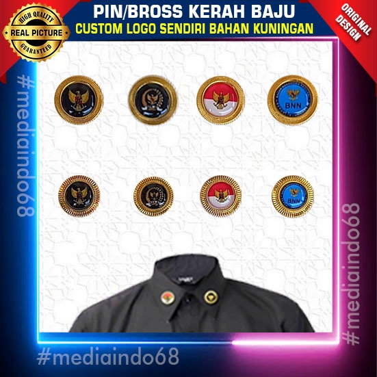 Pin/bross Collar Brass Shirt (Custom Own Logo) | Shopee Malaysia