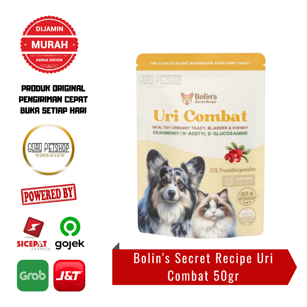 Bolin's Secret Recipe Uri Combat 50gr FLUTD UTI Urinary Stone Dog Cat ...