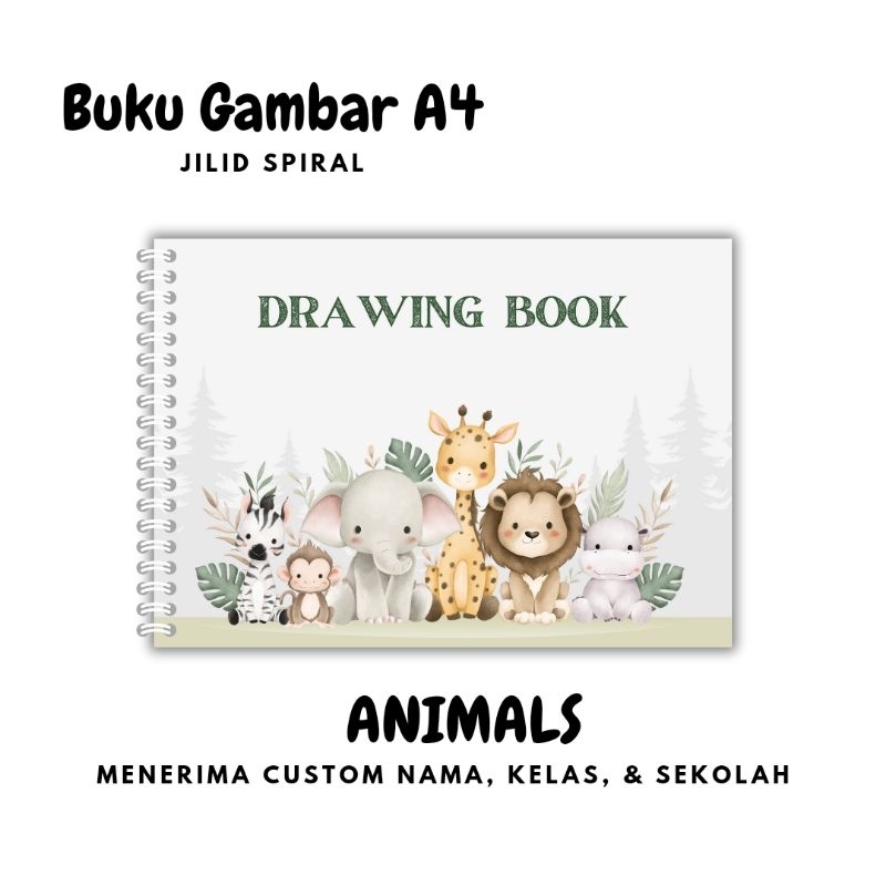 Animals Drawing Book/A4 Custom Name Drawing Book | Shopee Malaysia