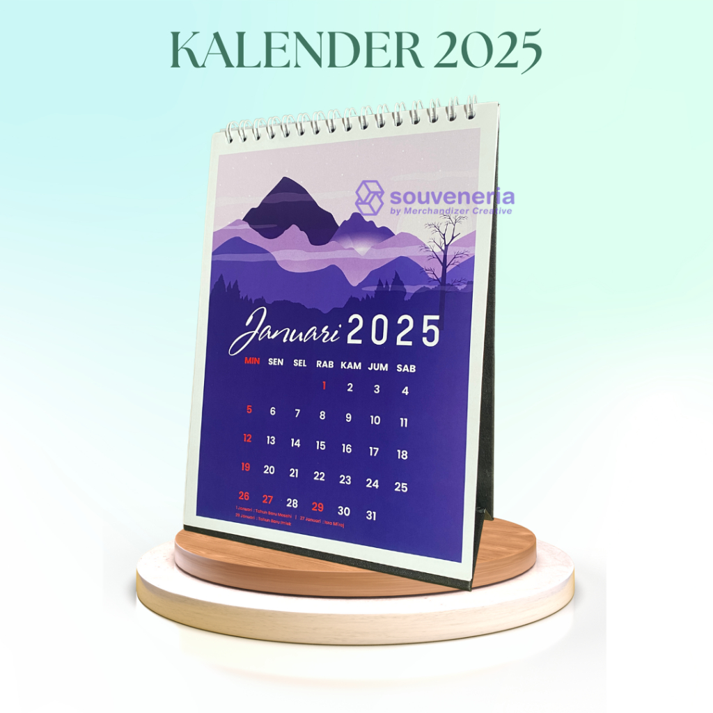Print 2025 Duplex Mountain Theme Desk Calendar containing 6 Sheets 2 ...