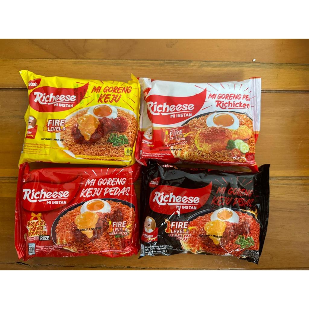Nabati Richeese Fried Cheese Noodles Fire Level 0 Fried Spicy Cheese ...