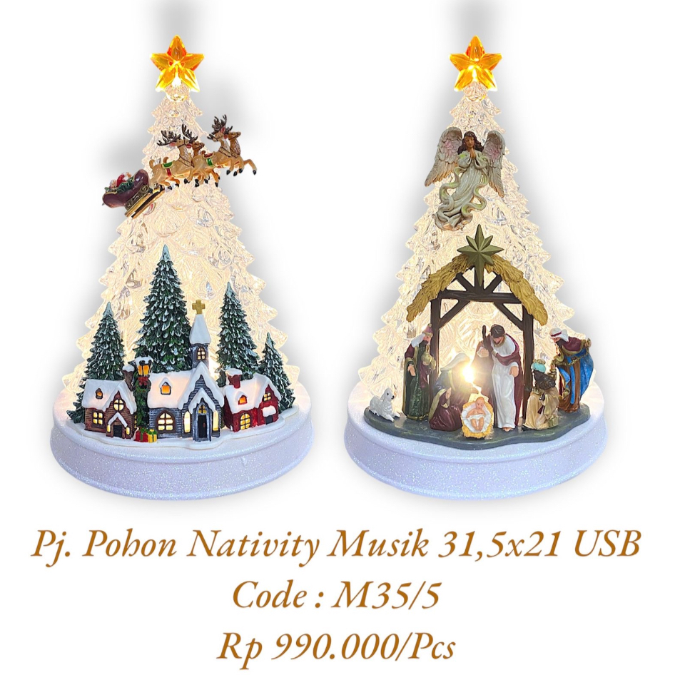 Nativity Tree Christmas Display or the Birth of Jesus MUSIC 31,5x21cm ...