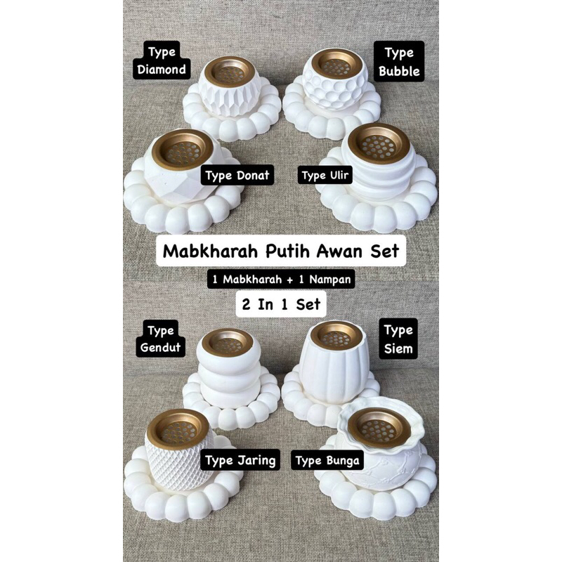 PUTIH Mabkharah White Cloud Set / Mabkhara Set Arabic aesthetic cute ...