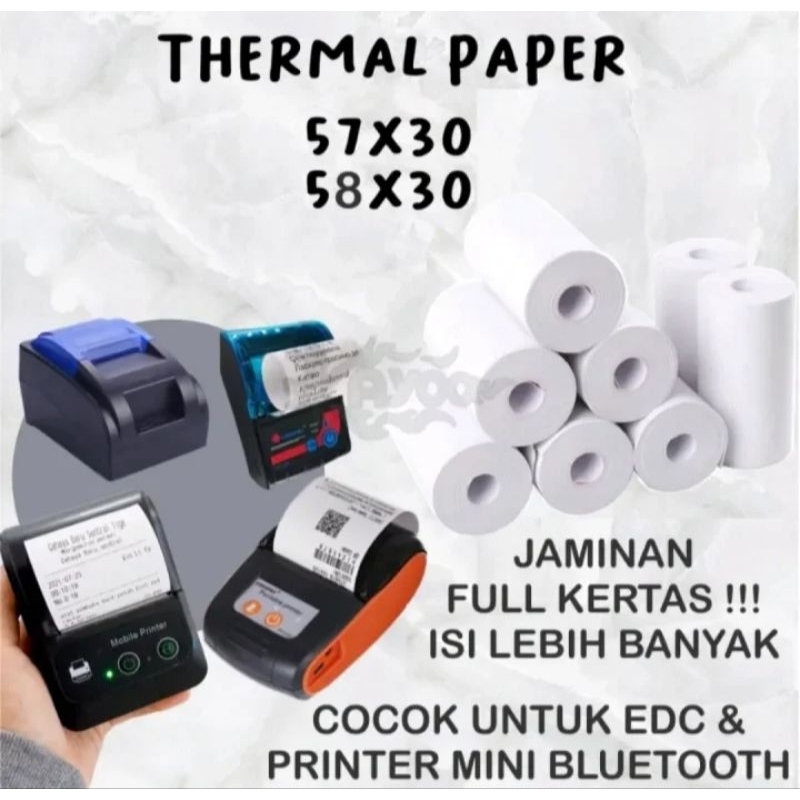 Plain Thermal Receipt Paper 57x30MM-57 x 48MM | Shopee Malaysia