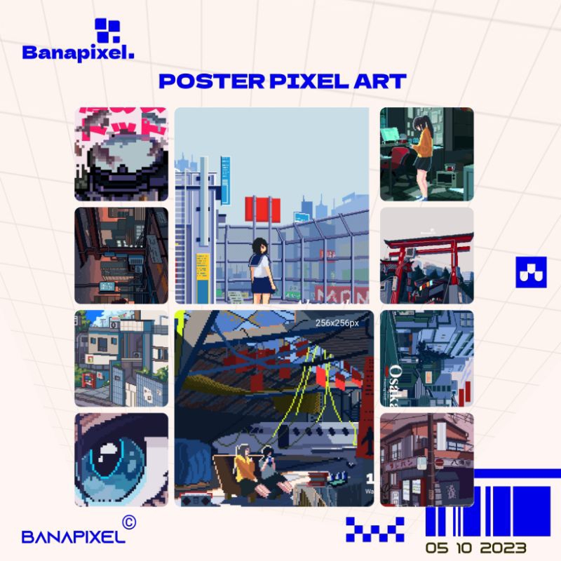 Japanese Shades Pixel Art Poster | Exclusive Aesthetic Design by BANA ...