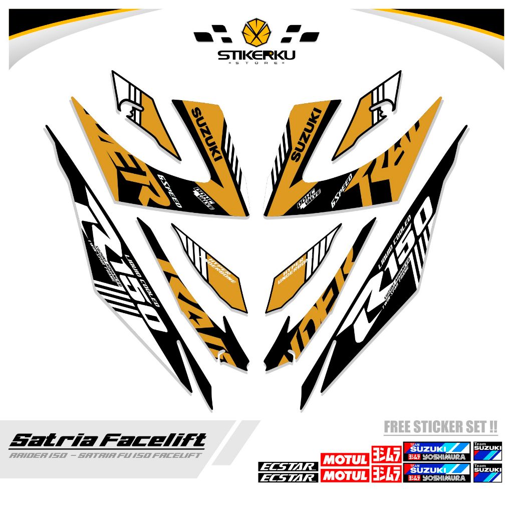Sticker SATRIA FACELIFT/MTF 20/STRIPING SATRIA F 150 NEW/STICKER ...
