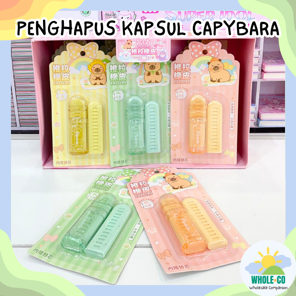 Premium Eagle Oval Capsule Eraser Mechanical Long Capybara Tube Shape ...