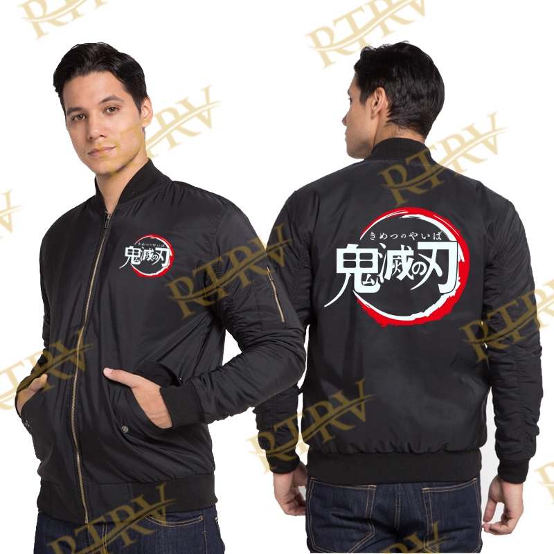 Demon SLAYER BOMBER JACKET \ DEMON SLAYER MEN'S BOMBER JACKET | Shopee ...