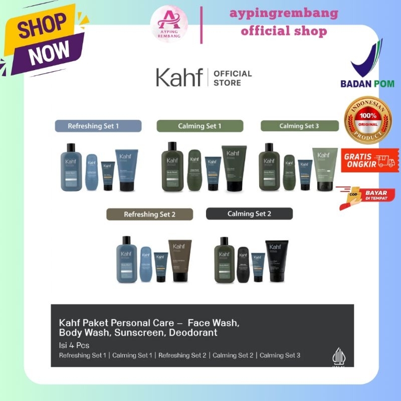 Kahf Personal Care Package contains 4 (Face Wash, Body Wash, Sunscreen ...