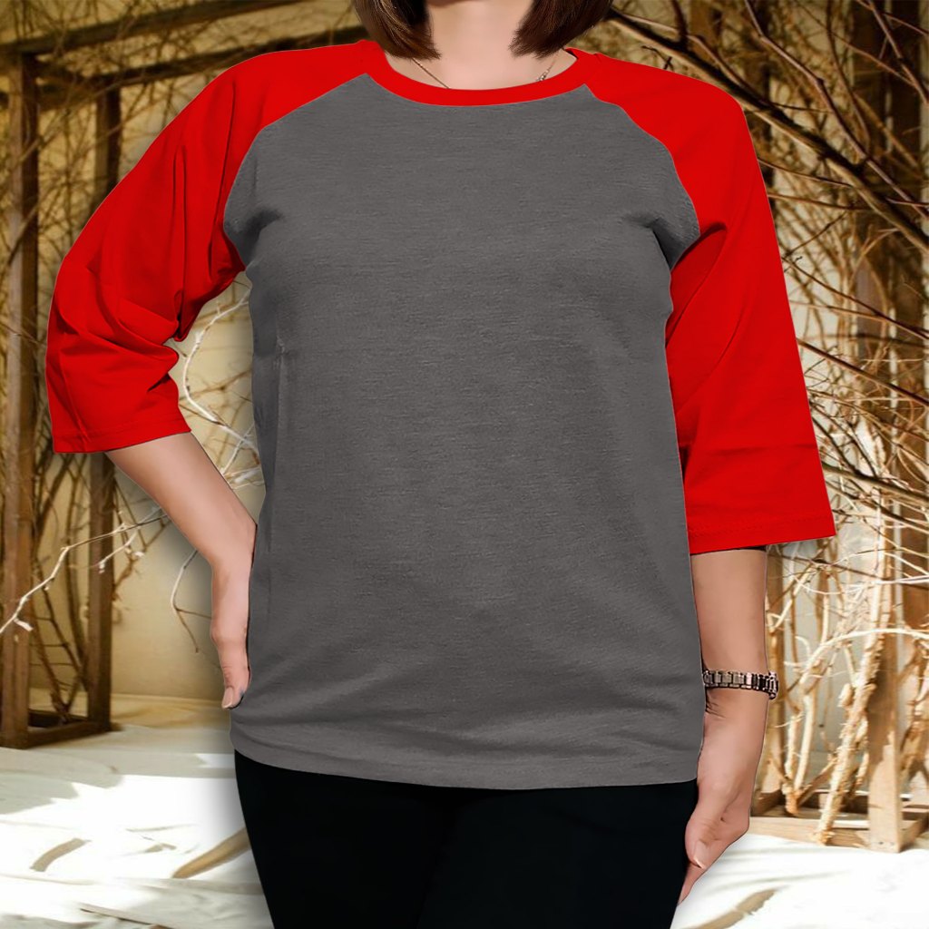 Adult Women's Plain Raglan Shirt T-shirt 3/4 sleeves size L XL XXL ...