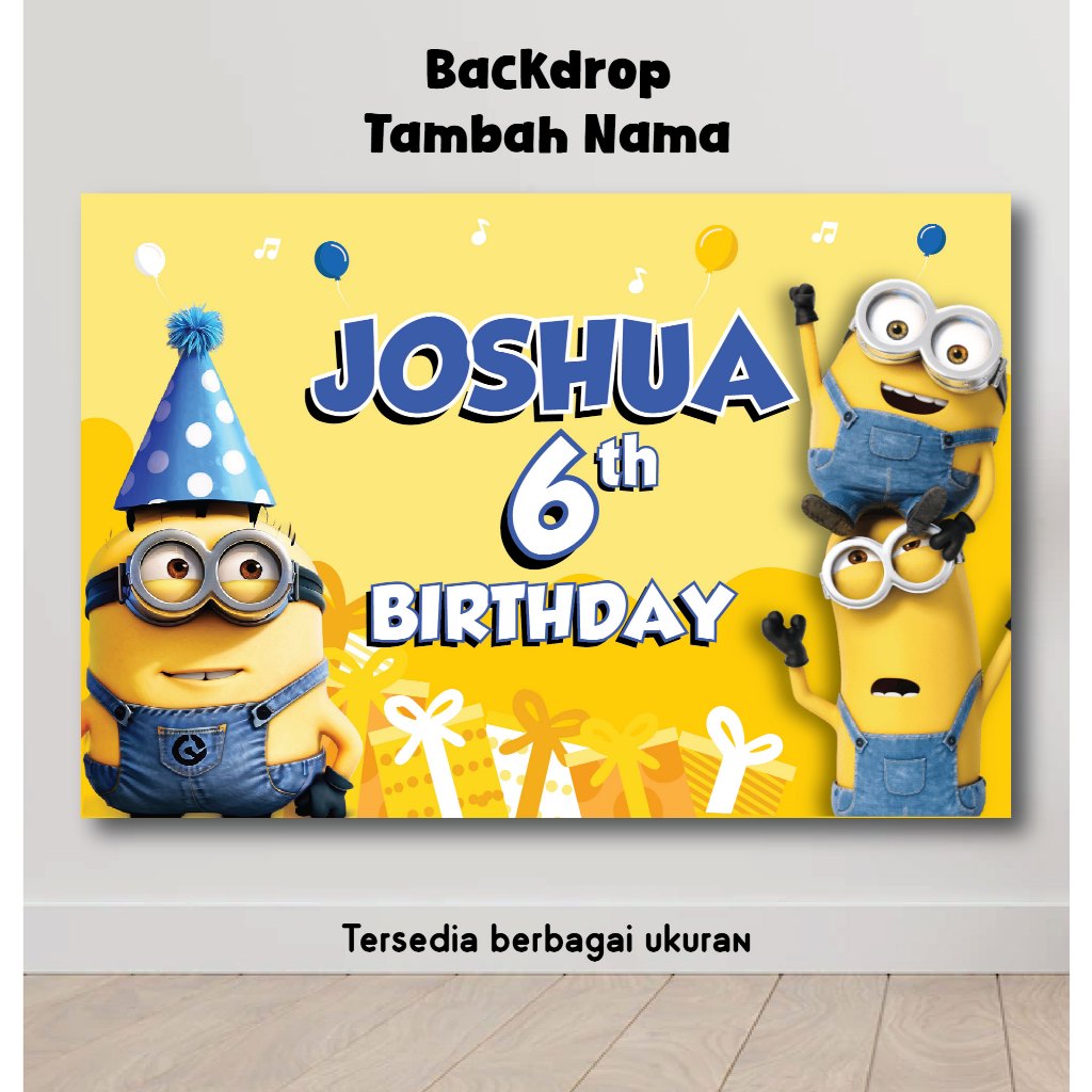 Backdrop MINIONS DISPICABLE ME BIRTHDAY WALL BACKDROP BIRTHDAY ...