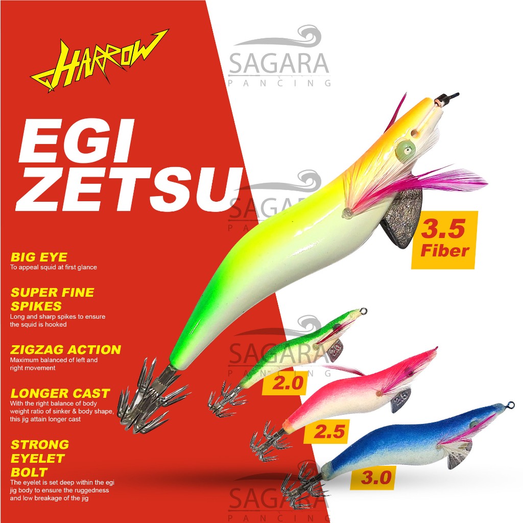 Egi Harrow Zetsu Eging Squid Bait Fishing Bait | Shopee Malaysia
