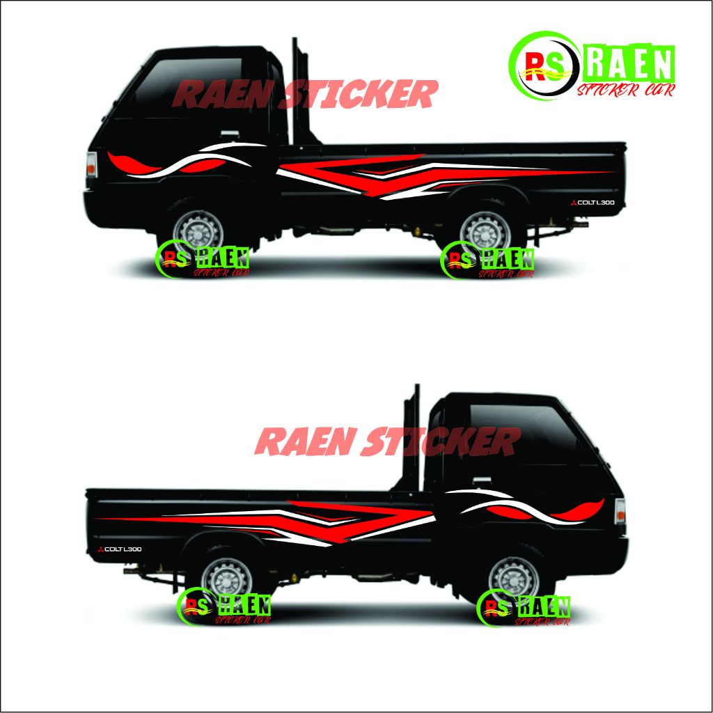 Cutting sticker list for the side body of the Mitsubishi L300 car, the ...