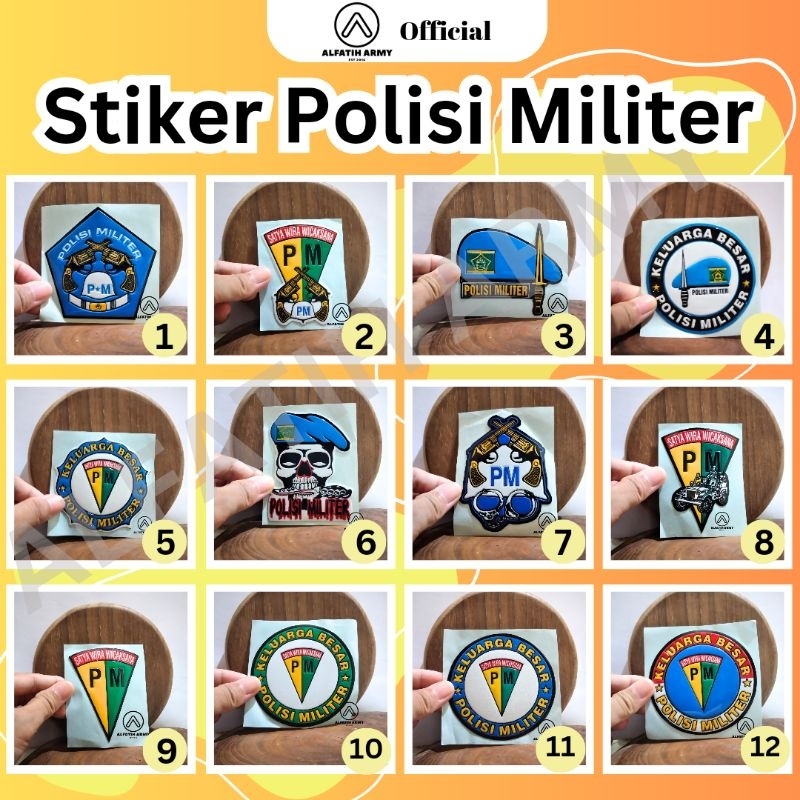 Alfatih ARMY Embossed Military Police Stickers PM TNI Motorcycle ...