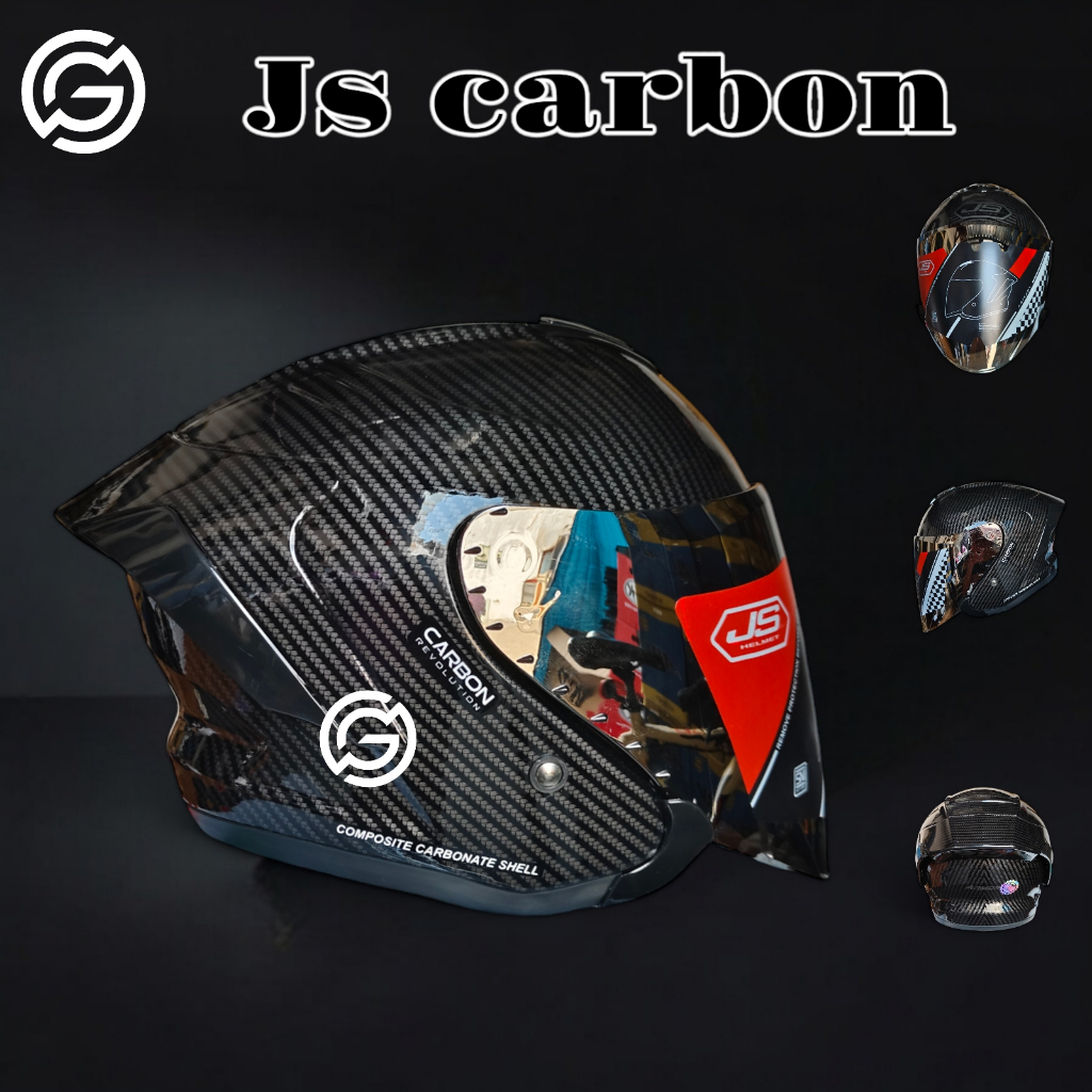 JS ARMOR CARBON HALF FACE HELMET|Adult Helmet | Shopee Malaysia