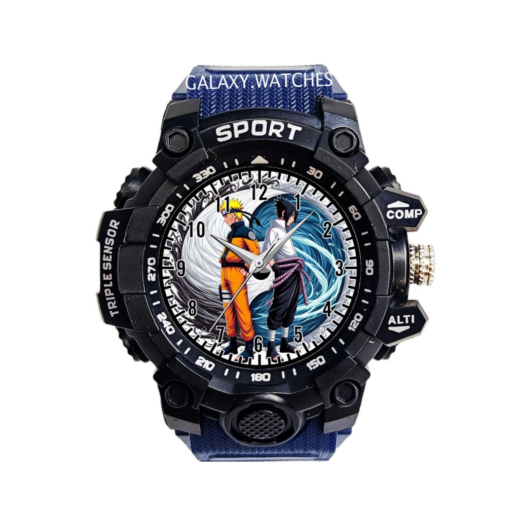 Naruto & Sasuke Rival Character Waterproof Sports Boys Watch | Shopee ...