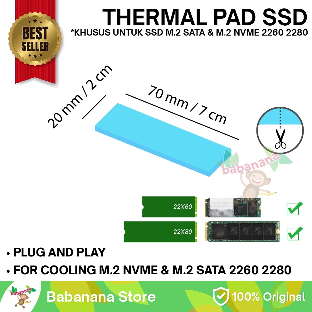 Ssd M2 Thermal pad 7mm x 2mm x 1mm cooler cooling cooling nvme | Shopee ...